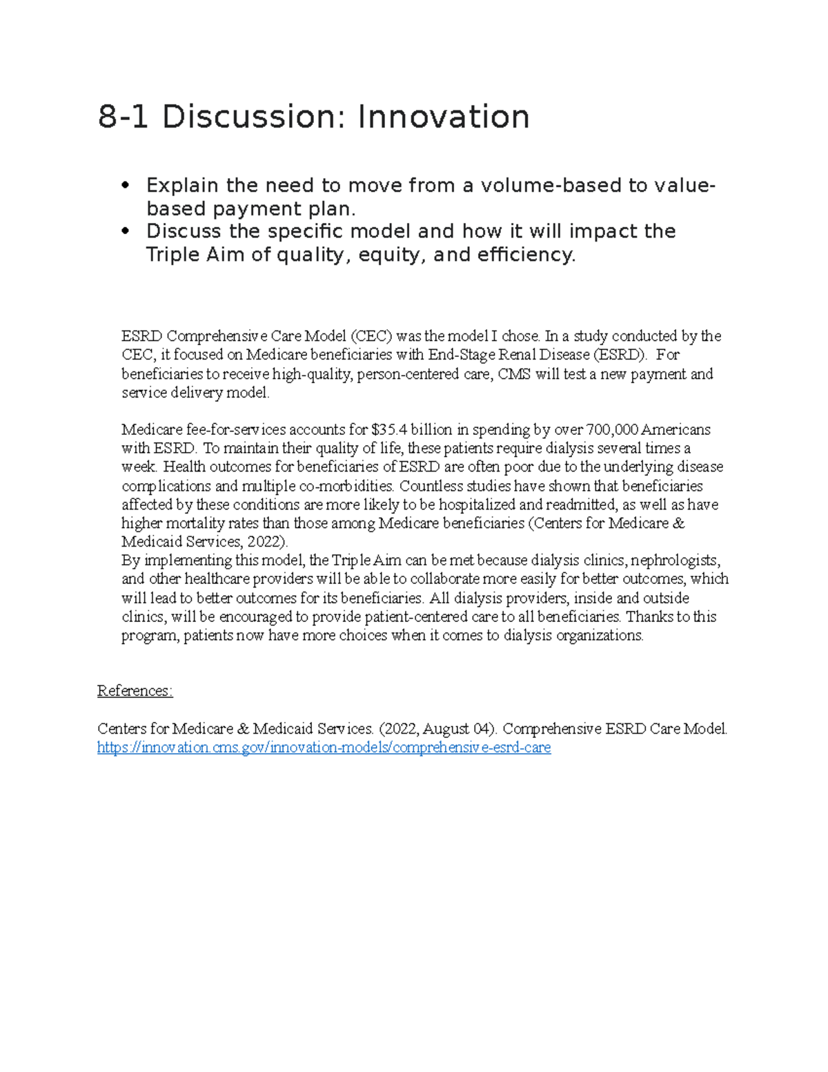 Module 8-1 HCM Discussion Innovation - 8-1 Discussion: Innovation ...