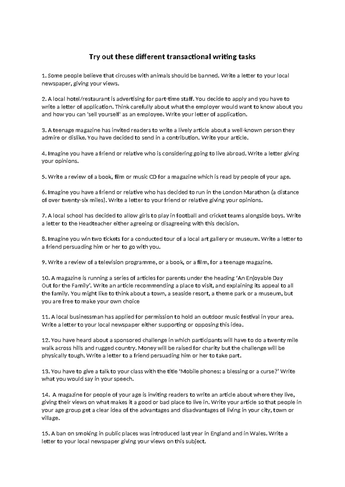 Transactional Writing Tasks: A Comprehensive Guide for Students ...