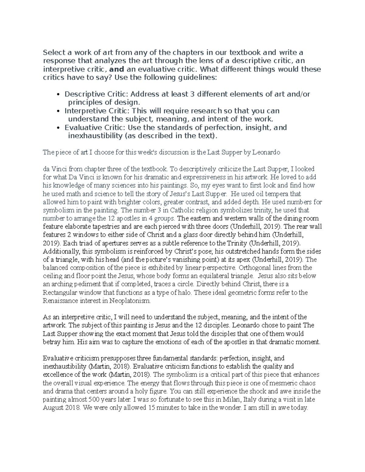 Analyzing Leonardo da Vinci's Last Supper: A Critical Perspective (HUM ...