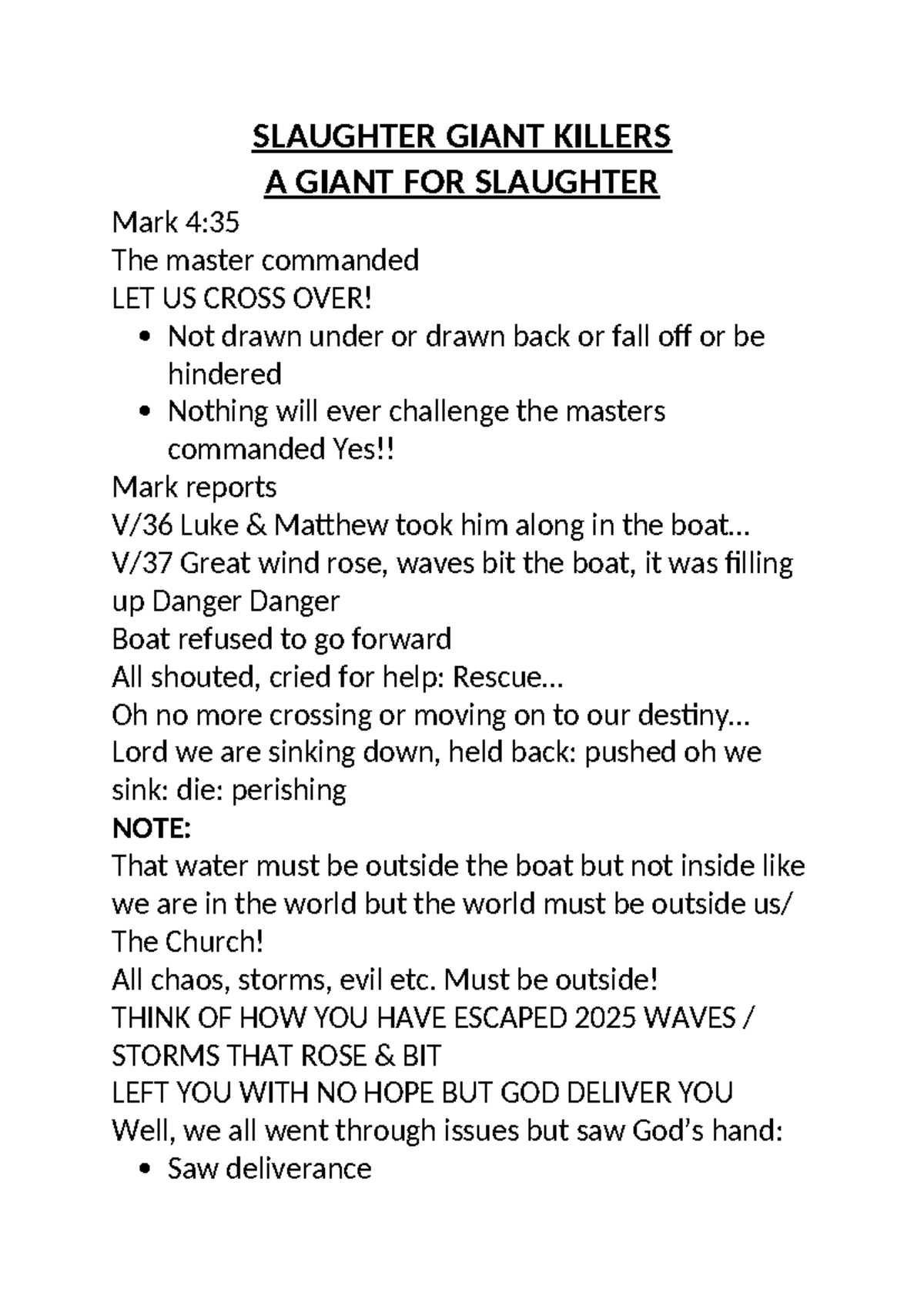 Slaughter Giant Killers: Overcoming Life's Storms and Challenges - Studocu