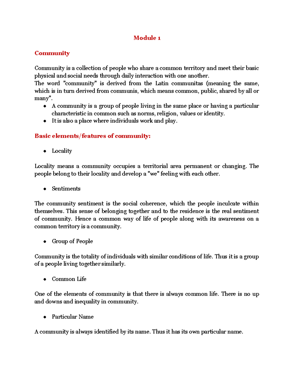 Module 1: Understanding Community Dynamics - XCVBNM - Studocu