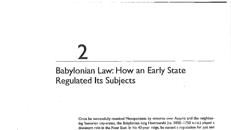 APWH 2 Balonian Law: Analyzing Hammurabi's Code and Its Impact - Studocu