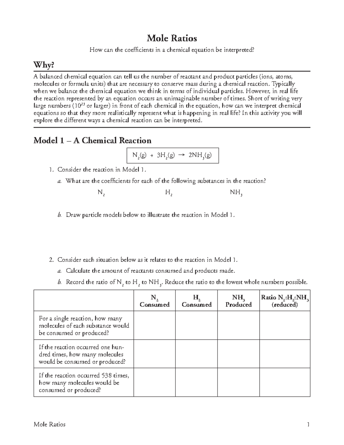 23 Mole Ratios - Understanding & Calculating Mole Ratios in Chemistry ...