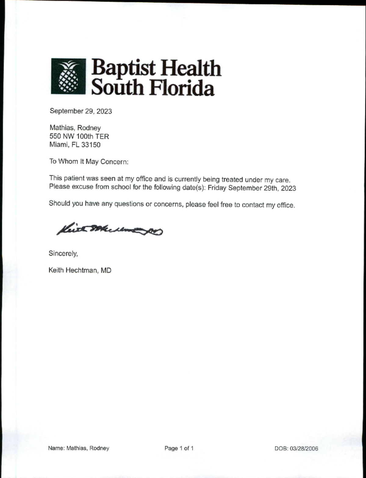 R Mathias - Doctors Note 230929 150121 - Baptist Health South Florida ...