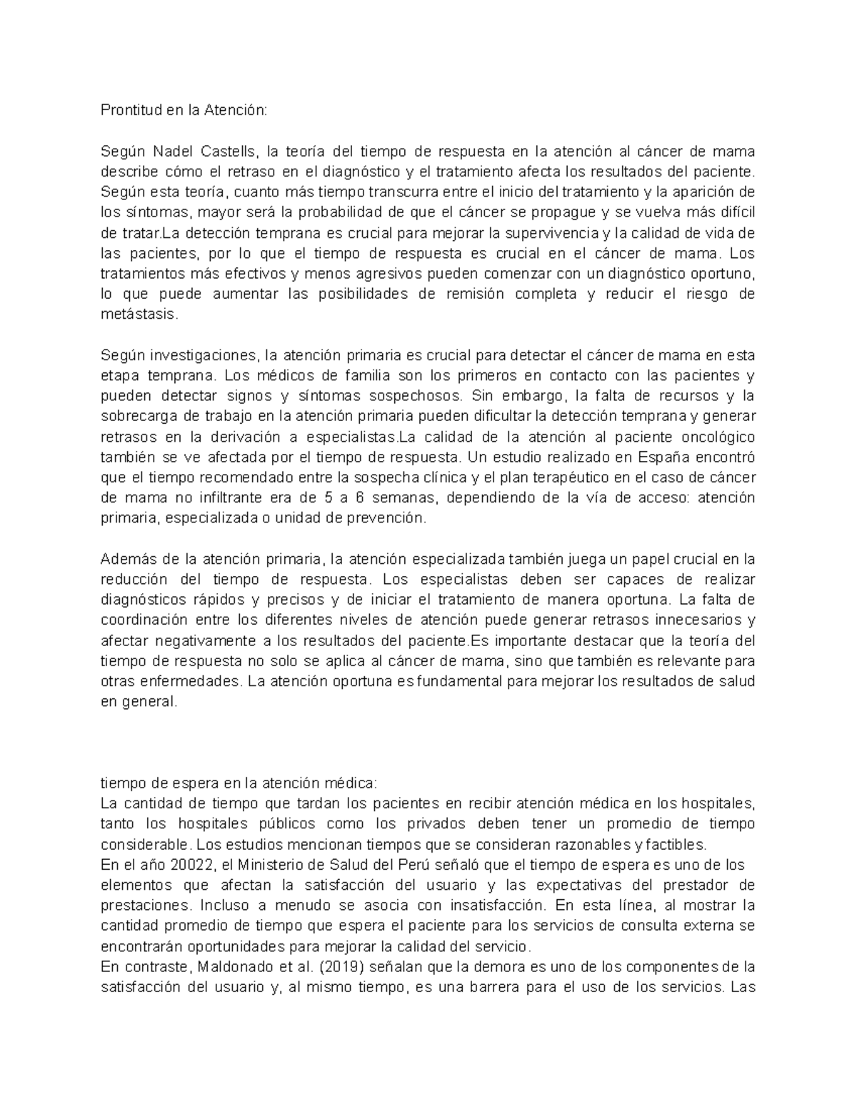 Prontitud en la Atención - Prontitud en la Atención: Según Nadel ...