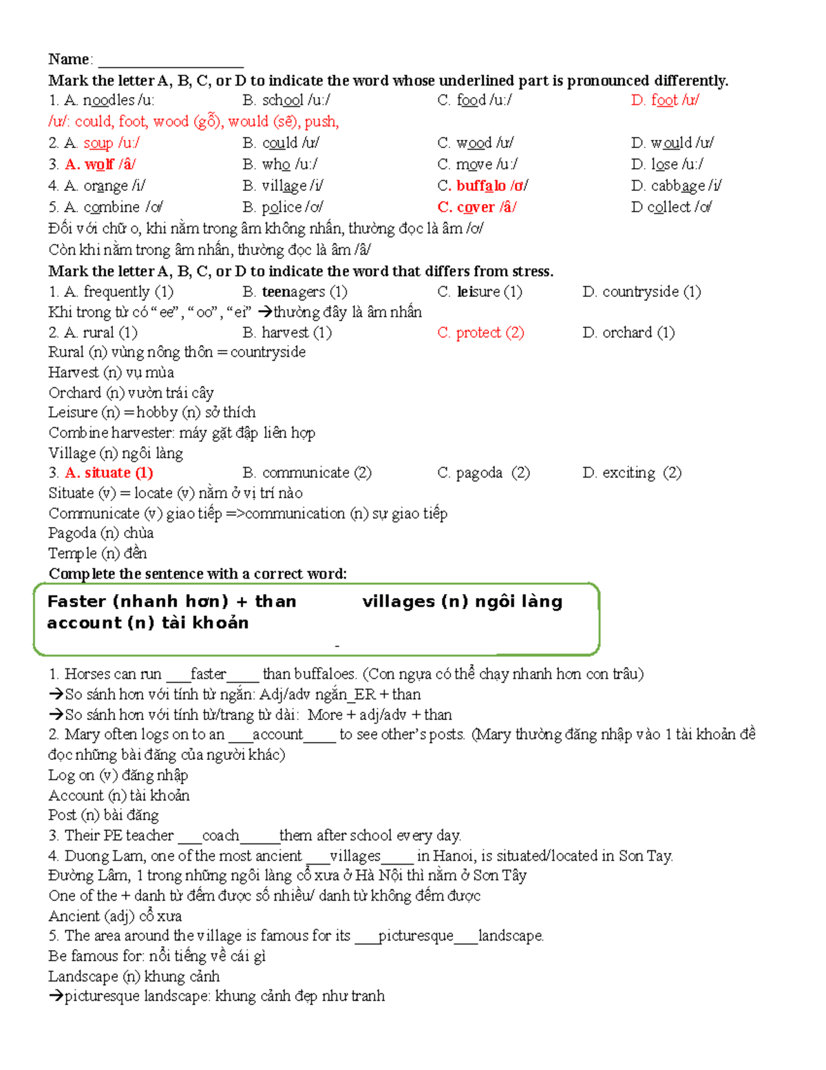 DE THI GIUA KI Tieng ANH 8 UNIT 1 2 3 - Name: __________________ Mark ...