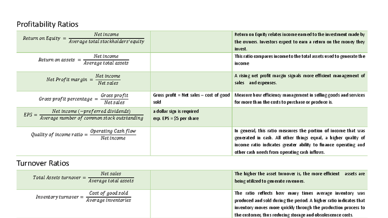 Profitability Ratios Analysis: ROE, Net Income & More (FIN 301) - Studocu