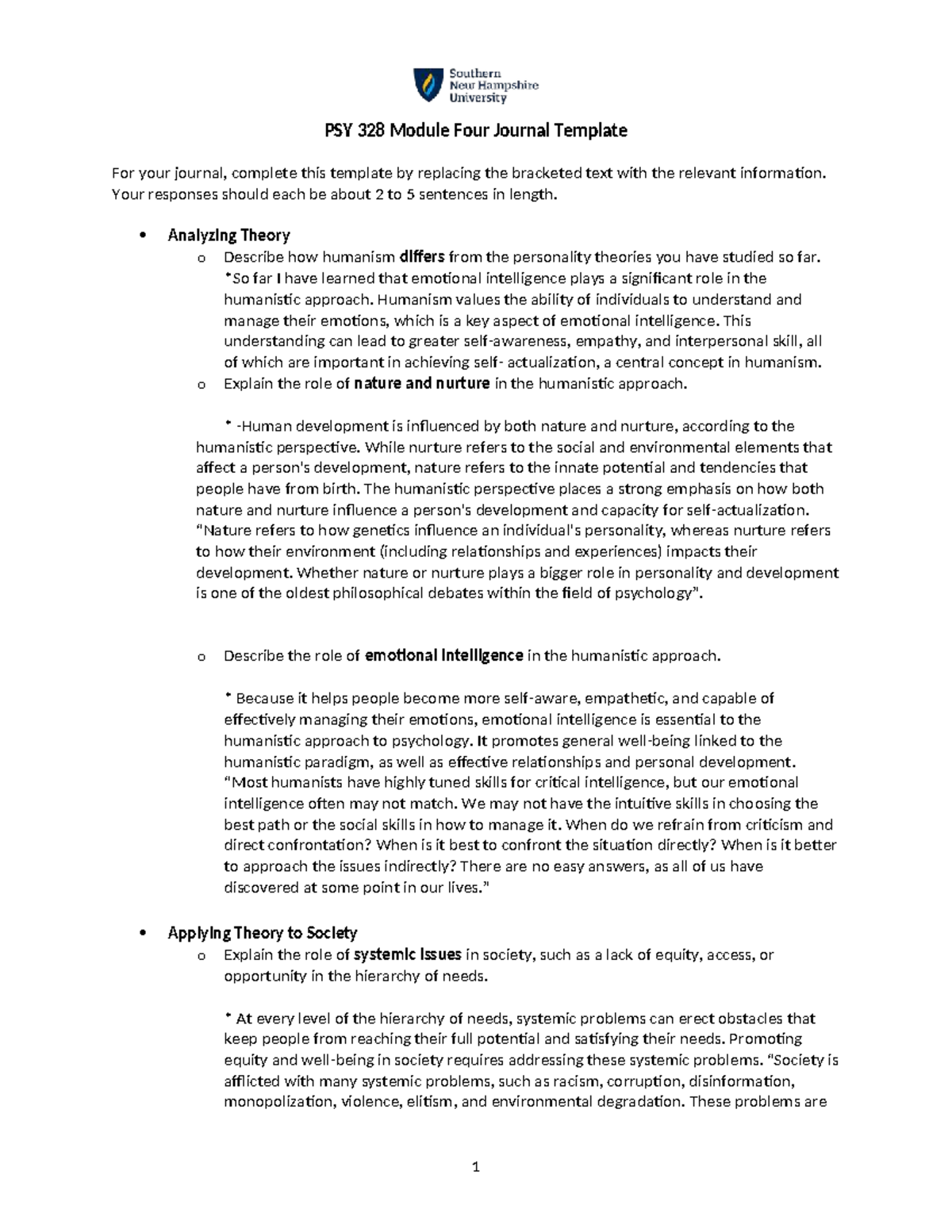 4-1 Journal - PSY 328 Module Four Journal Template For your journal ...