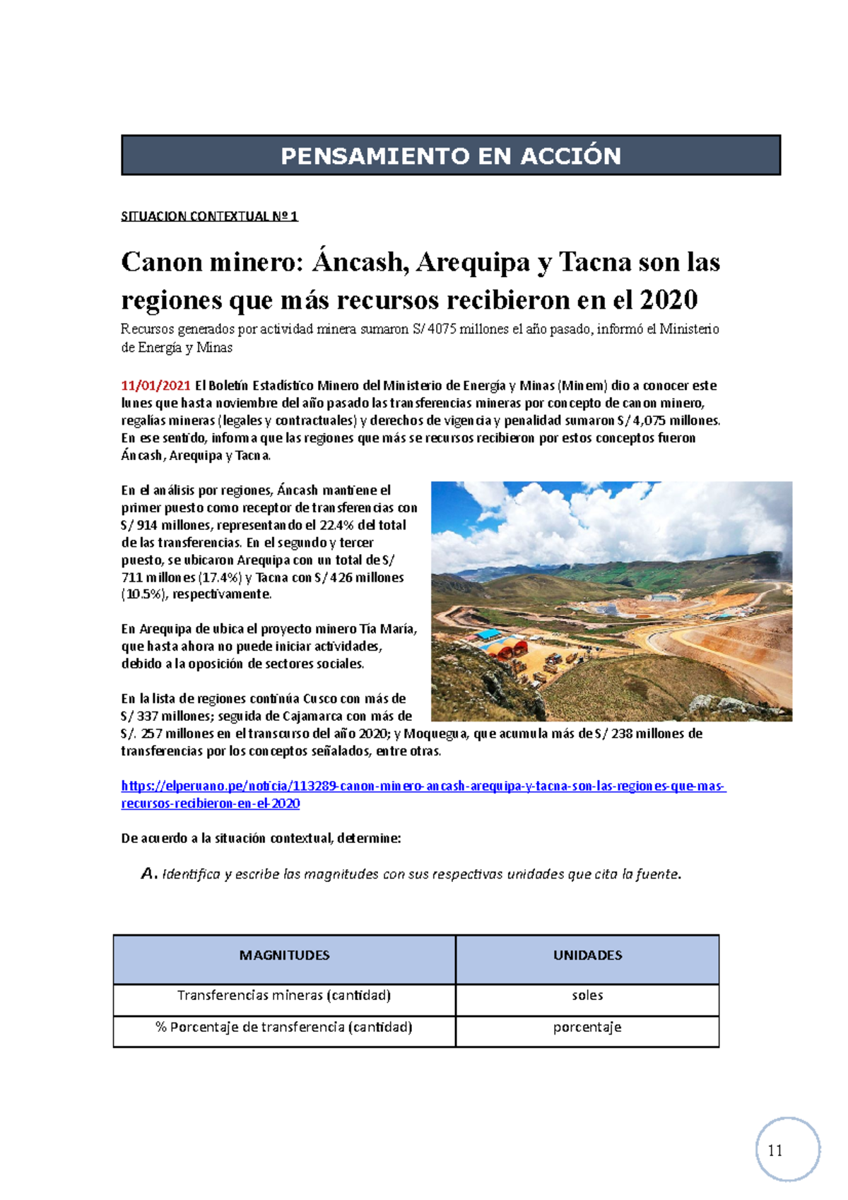 Semana 6: Análisis del Canon Minero y Proporcionalidad en Perú - Studocu
