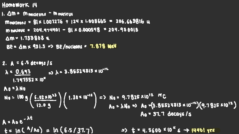 Physics 2 Homework 14: Nucleons and Nuclear Decay Calculations - Studocu