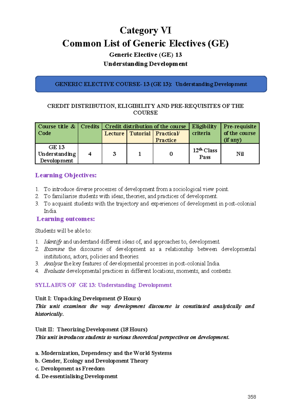 GE 13 Understanding Development: A Comprehensive Course Overview - Studocu