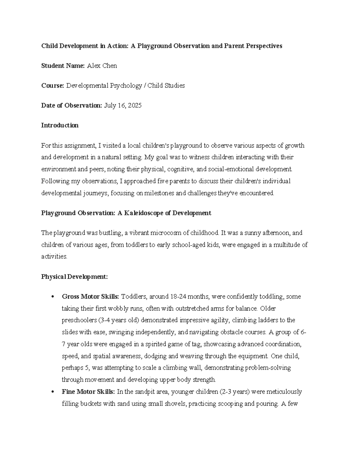 PSY 101: Child Development in Action - Playground Observations ...