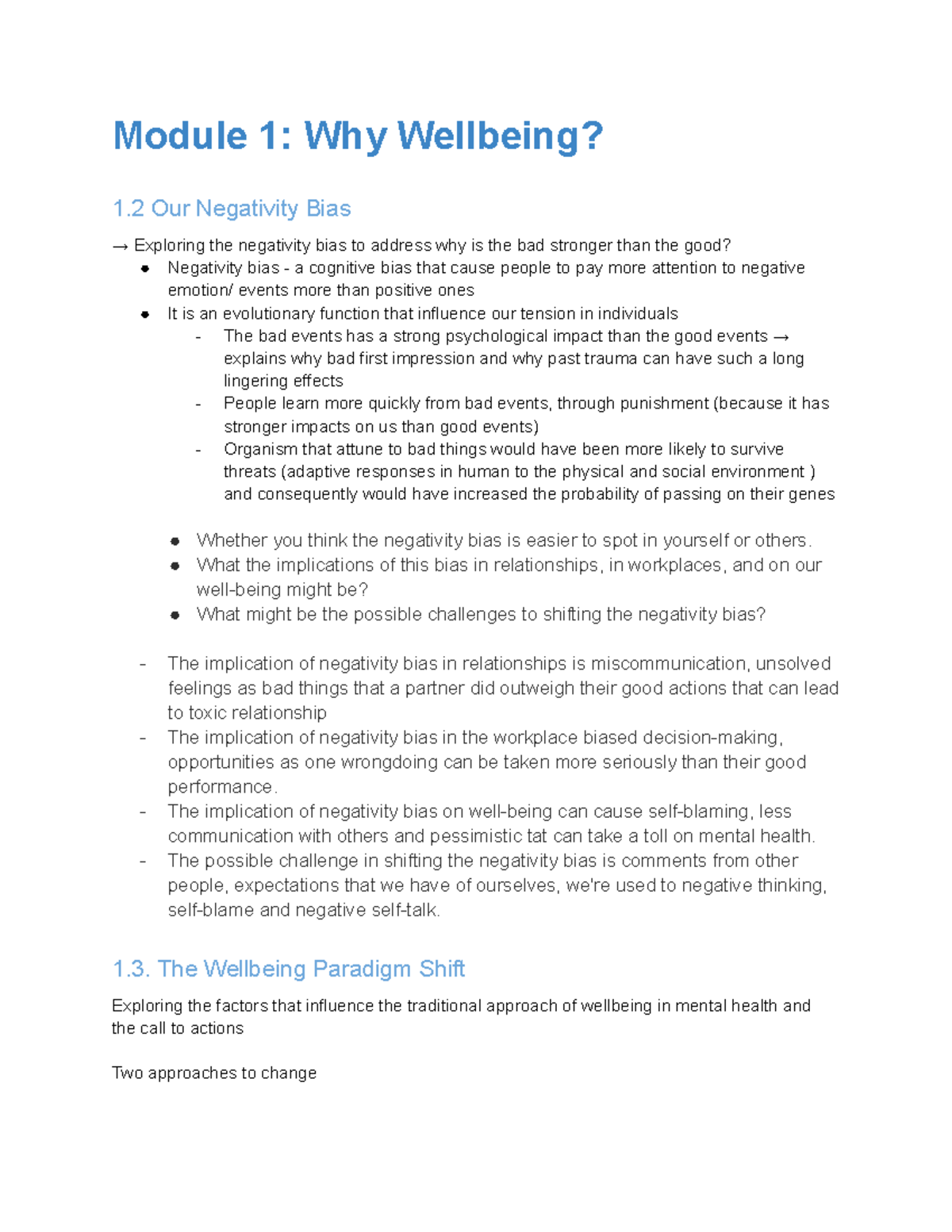 Module 1: Understanding Wellbeing and Its Components - Studocu