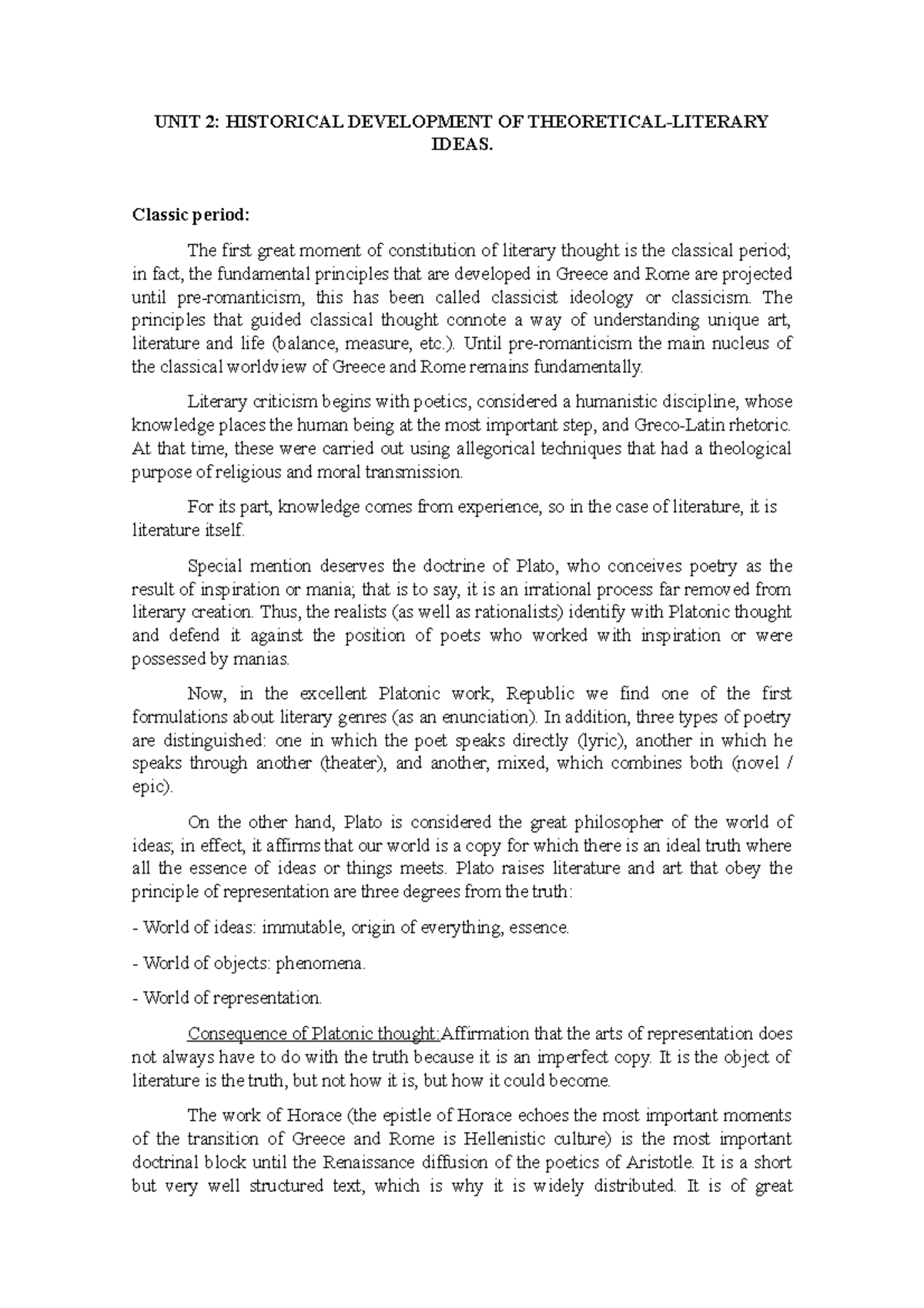 Lecture Notes for American Literature I: Unit 2 Overview - Studocu