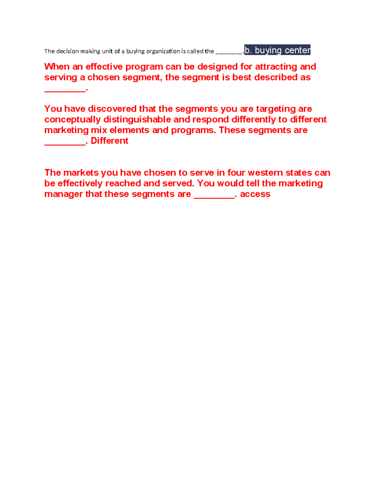 The decision making unit of a buying organization is called the ...