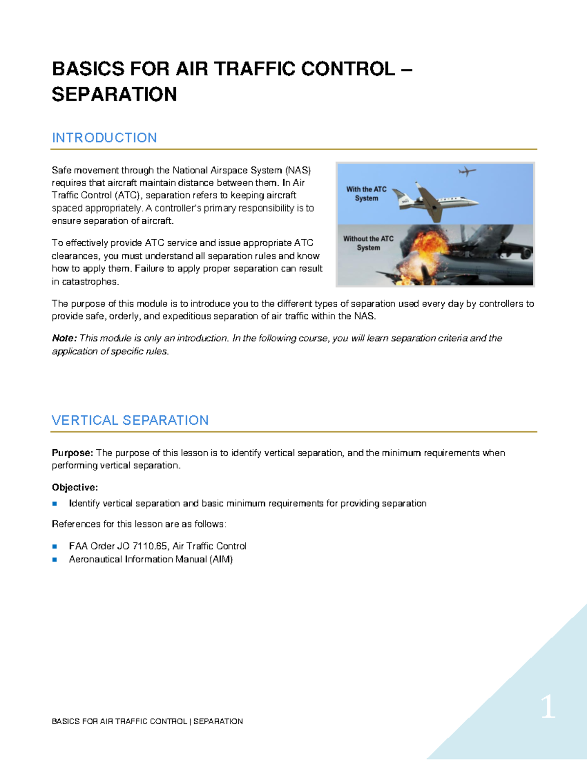 BASICS OF AIR TRAFFIC CONTROL SEPARATION (ATC 101) - Studocu