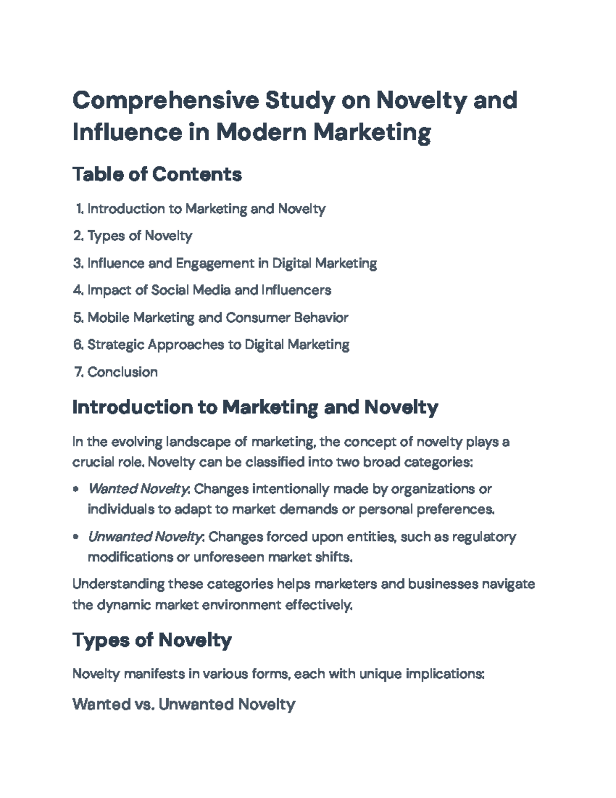 Comprehensive Study on Novelty and Its Impact on Digital Marketing ...