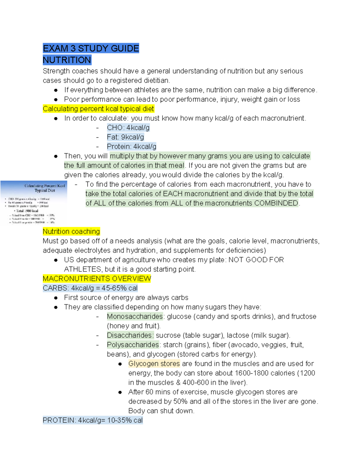 EXAM 3 STUDY GUIDE NUTRITION & STRENGTH COACHING - Studocu