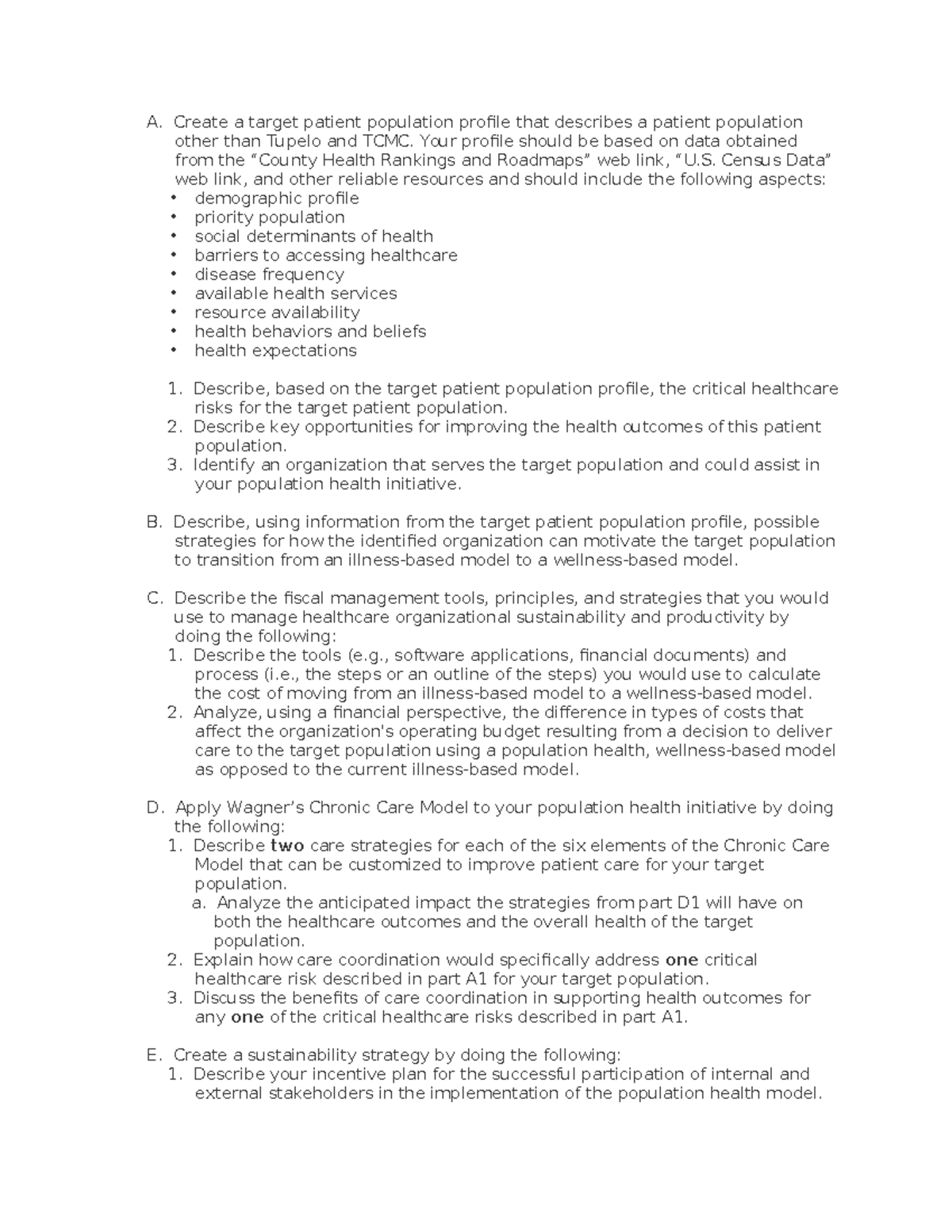 Population Health Initiative: Strategies for Wellness in NY (HSC 301 ...