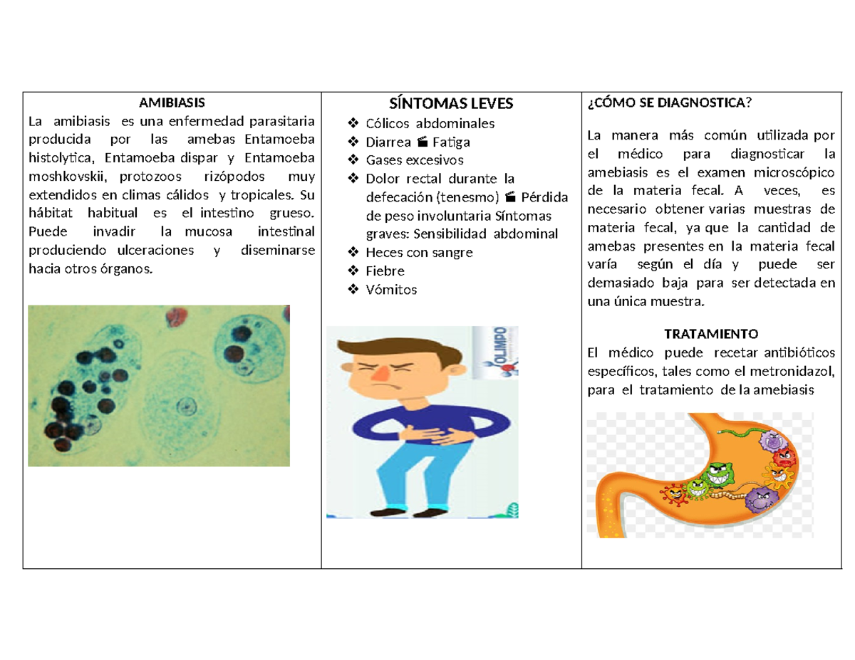 Amibiasis: Síntomas, Diagnóstico y Tratamiento (E.B.D N° 131) - Studocu