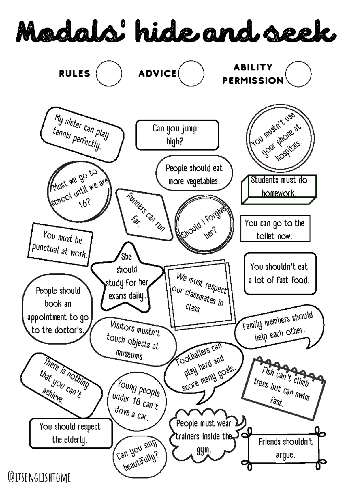 Modals in Hide and Seek: Understanding Modal Verbs - Studocu