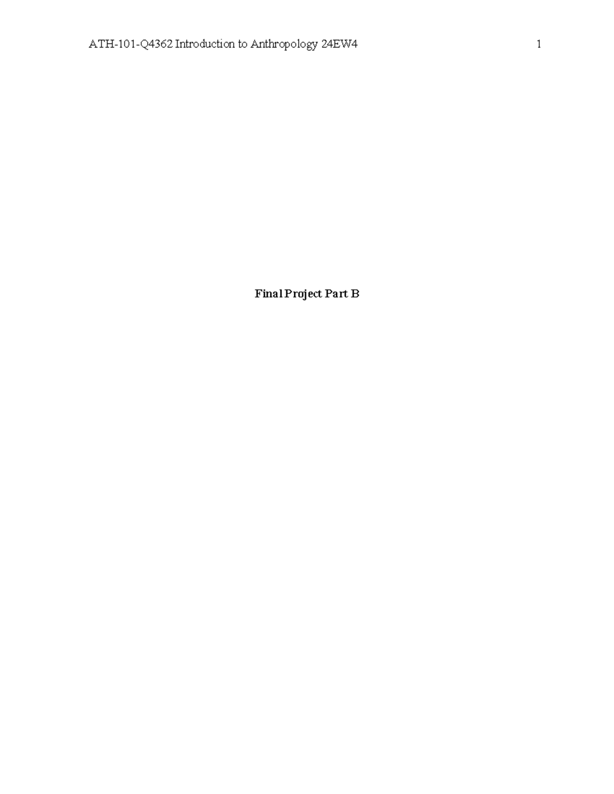 Final Project Part B: Exploring Cultural Diversity in Anthropology ...