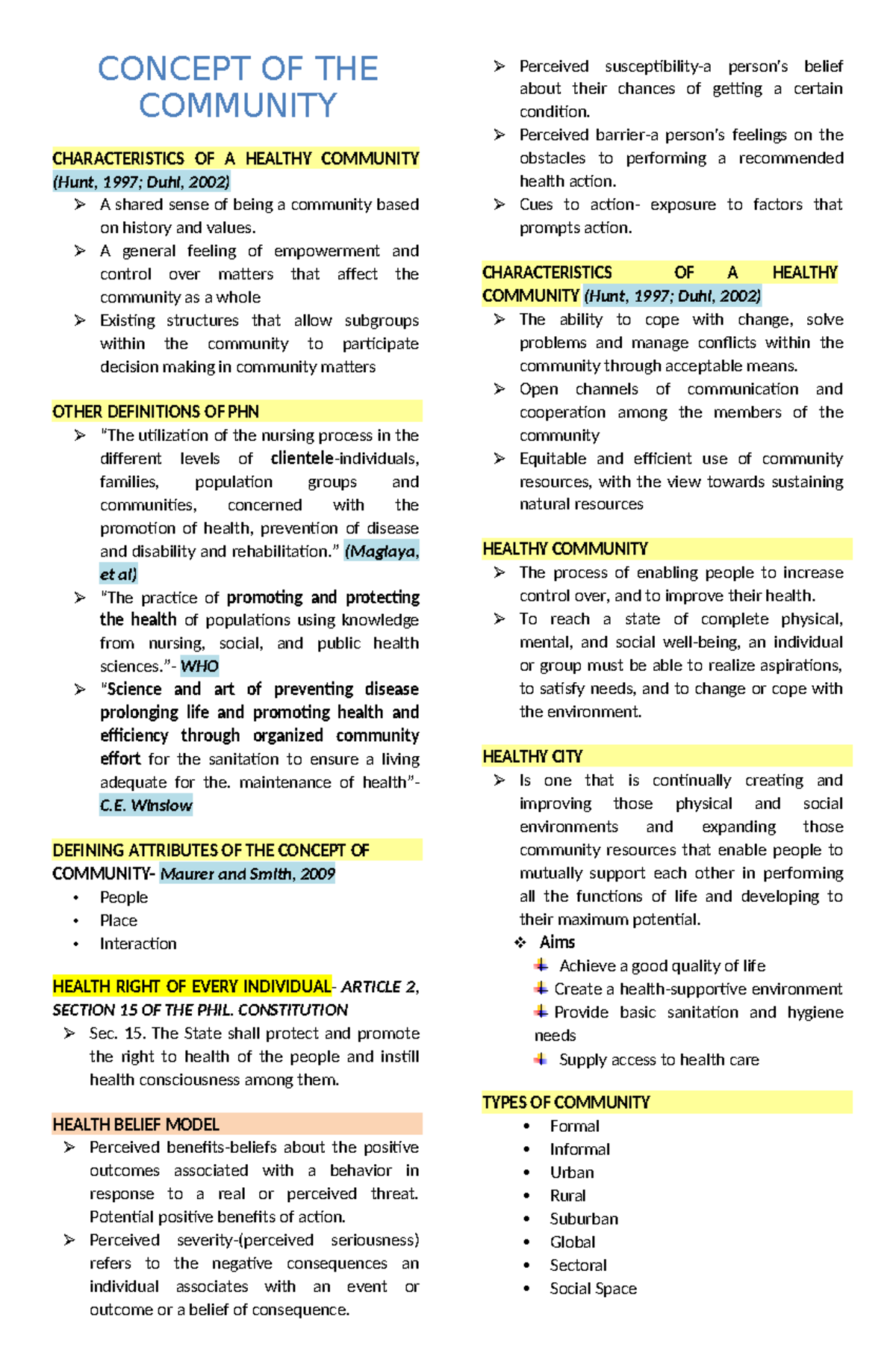 Concept of Community Characteristics: A Healthy Community Overview (HSC ...