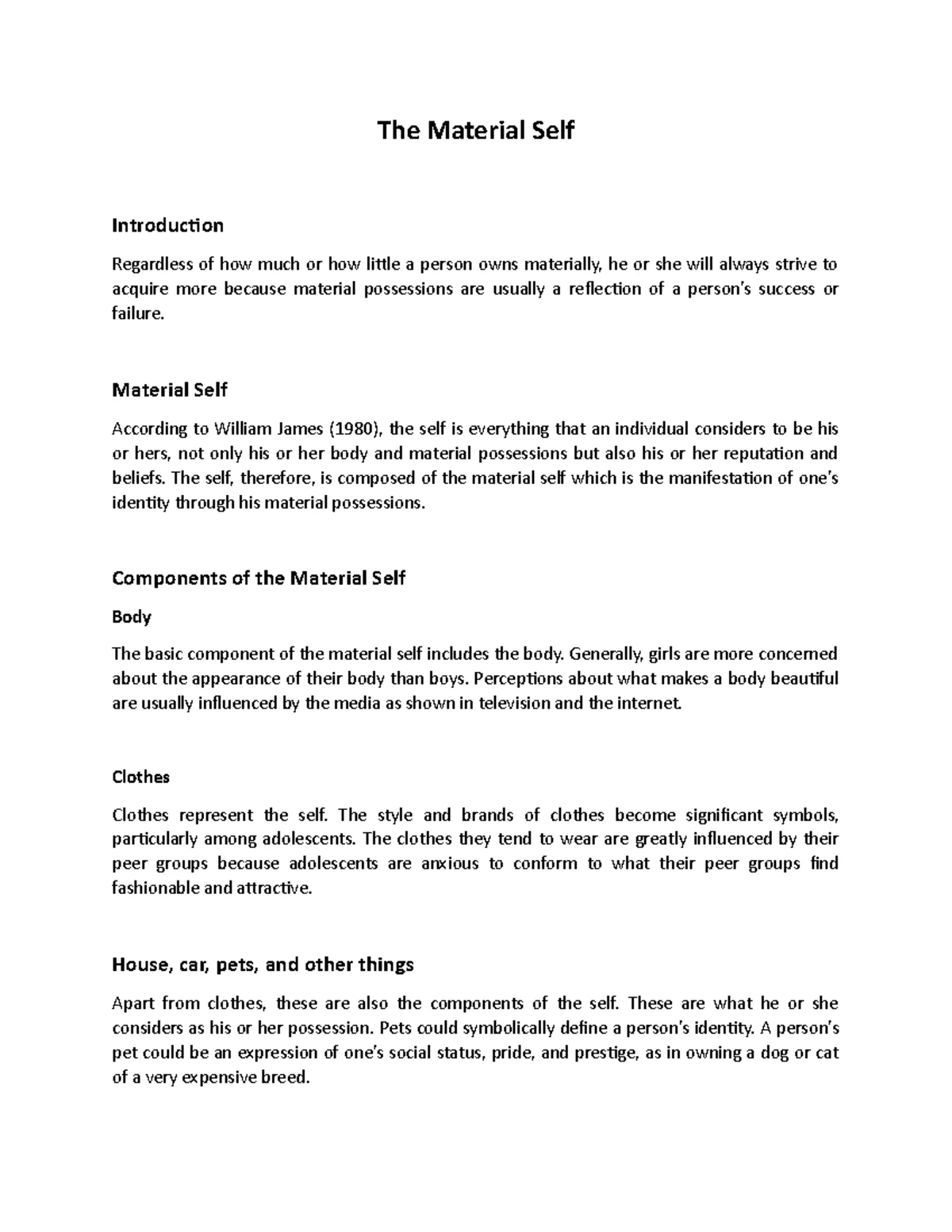 The Self From Various Perspective - But why is it important to ...