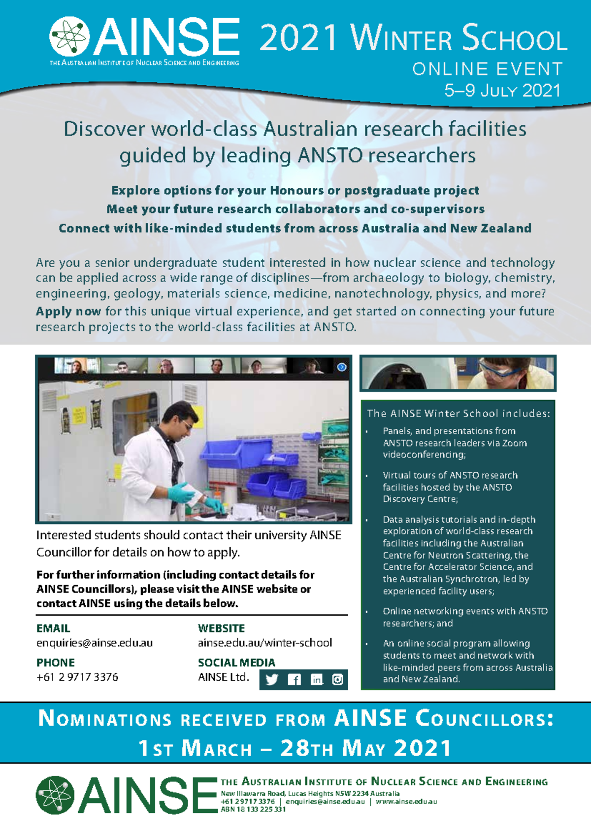 Ainse Winter School 2021 - THE AUSTR ALIAN INSTITUTE OF NUCLEAR SCIENCE ...