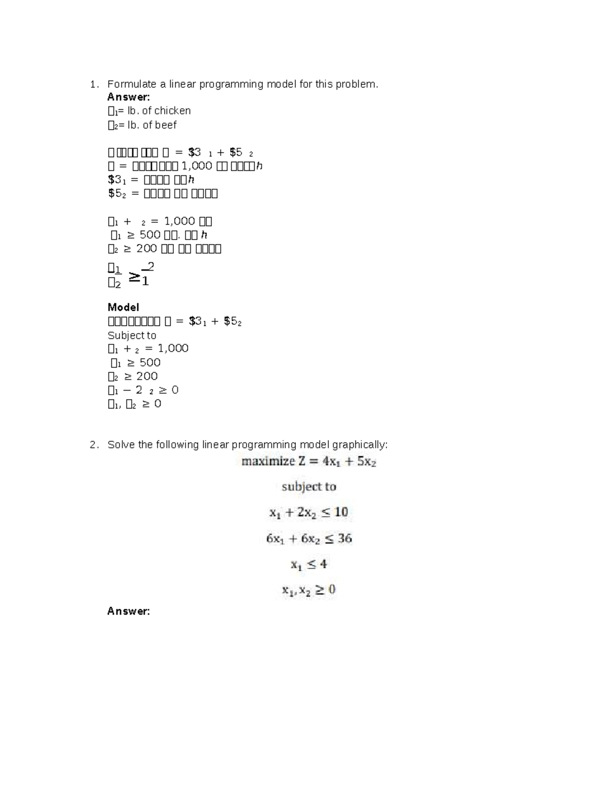 Activity _Linear - Formulate a linear programming model for this ...