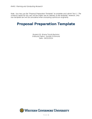 RHM3 Task 1 - task 1 email - A. Task 1 Subject Line: Proposal for Cross ...