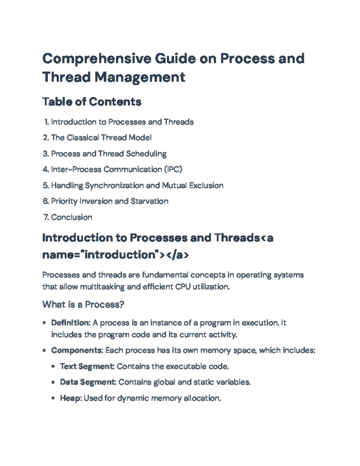 Operating Systems: Comprehensive Guide on Process & Thread Management ...