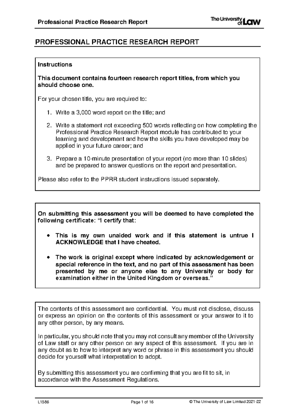 L1586 Professional Practice Research Report Titles - Final Version ...