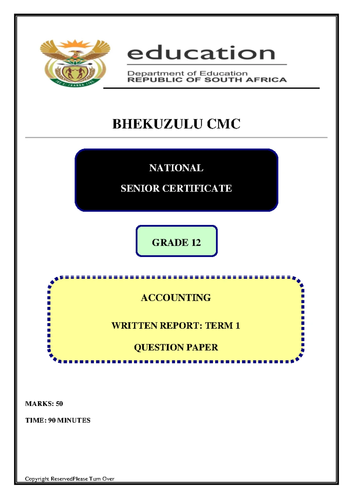 FS Accounting Grade 12 Prep Exam P2 September 2024 - Question Paper ...