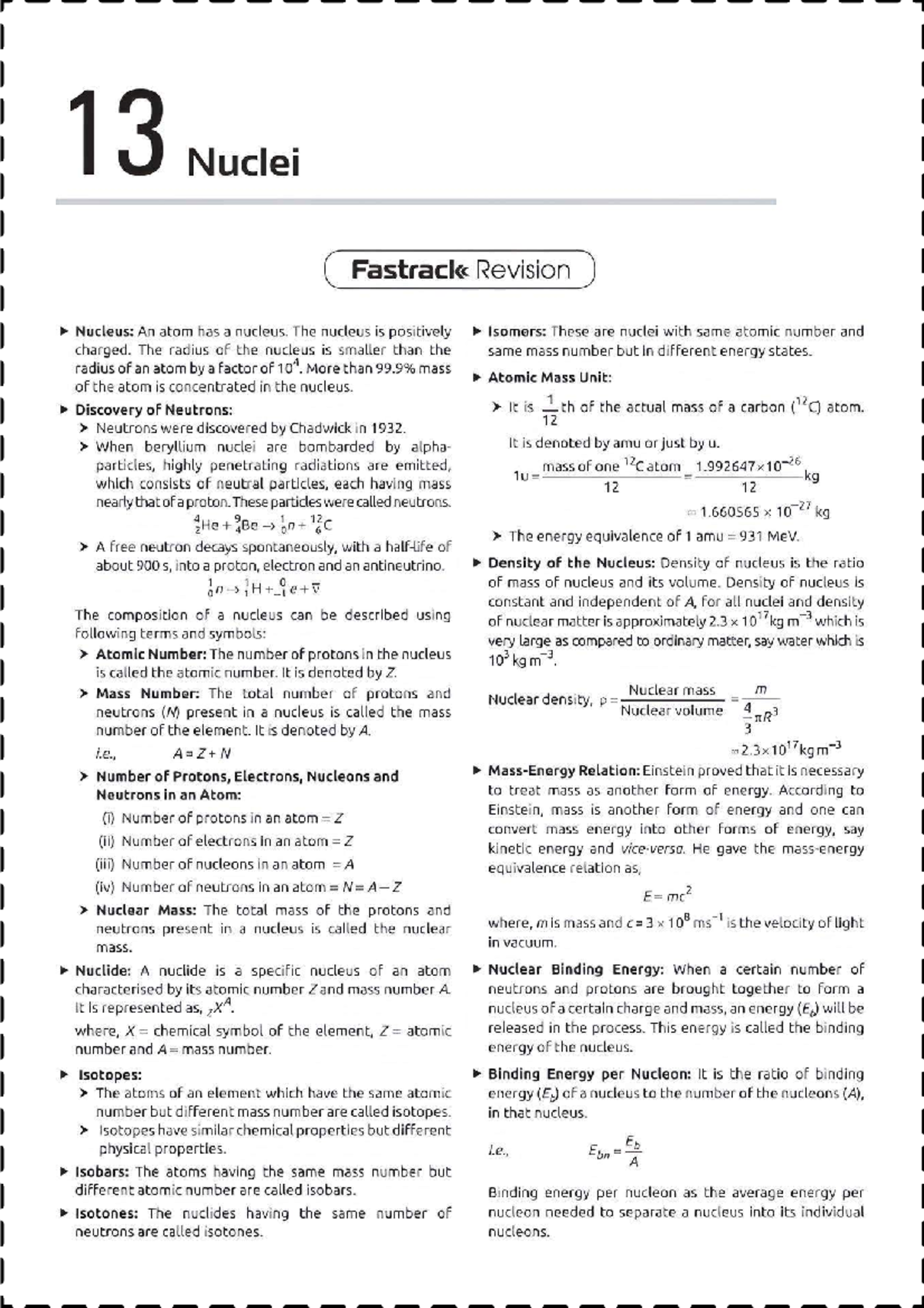 Nuclei: Comprehensive Revision Notes for Physics (Course Code: 13 ...