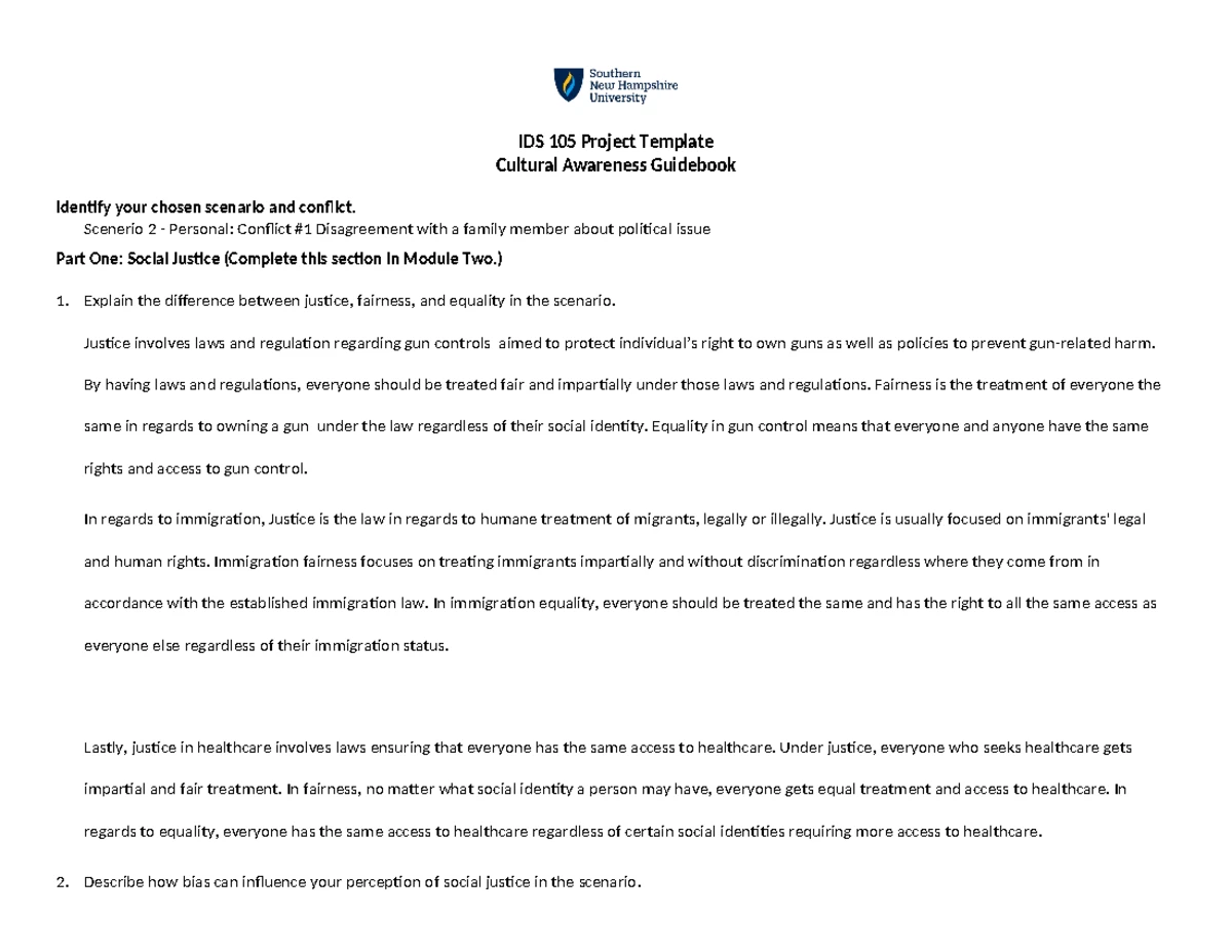 Cultural Awareness Guidebook: IDS 105 Project Template for Module 5 ...