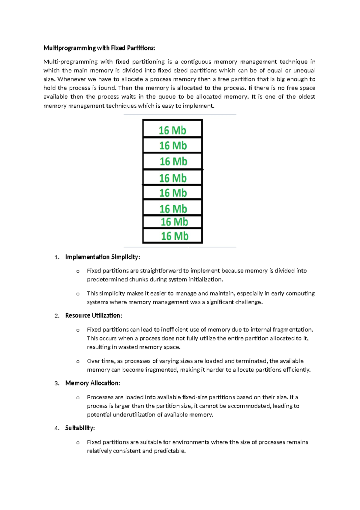 Cs101 Multiprogramming Techniques Fixed Vs Variable Partitions