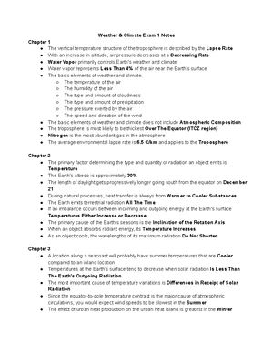 Weather & Climate Notes Compilation (Course Code: GEOG 101) - Studocu