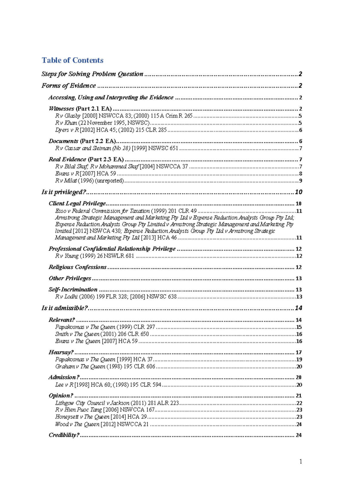 70109 Executive Summary - Table of Contents Armstrong Strategic ...