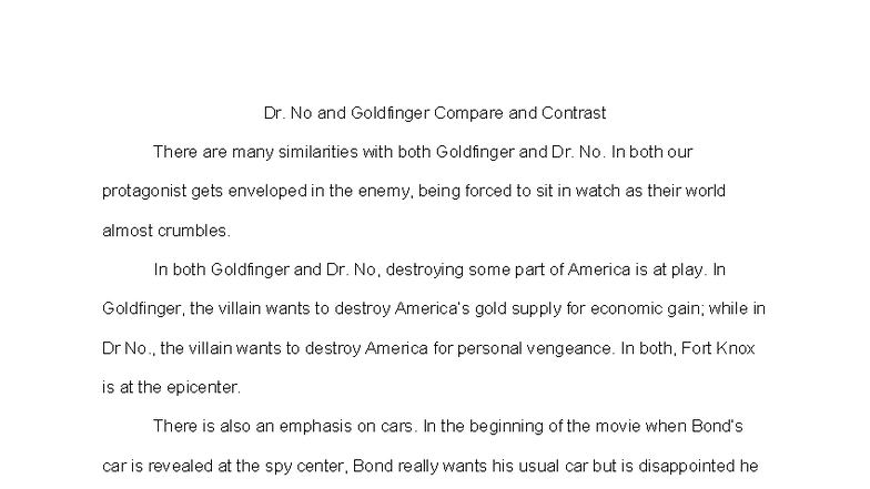 Goldfinger vs. Dr. No: A Comparative Analysis - Studocu
