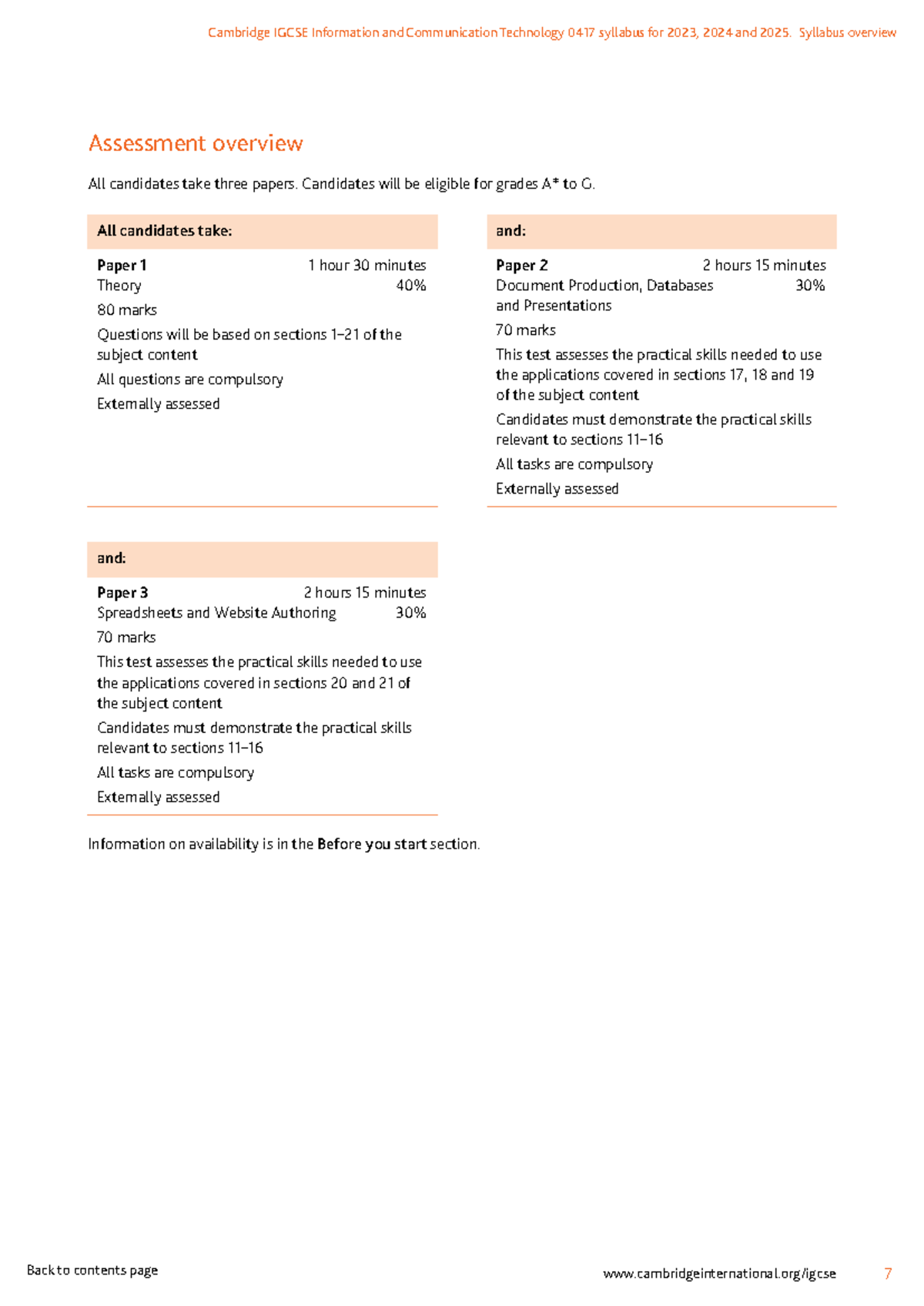 Cambridge IGCSE ICT 0417 Syllabus Overview for 2023-2025 - Studocu