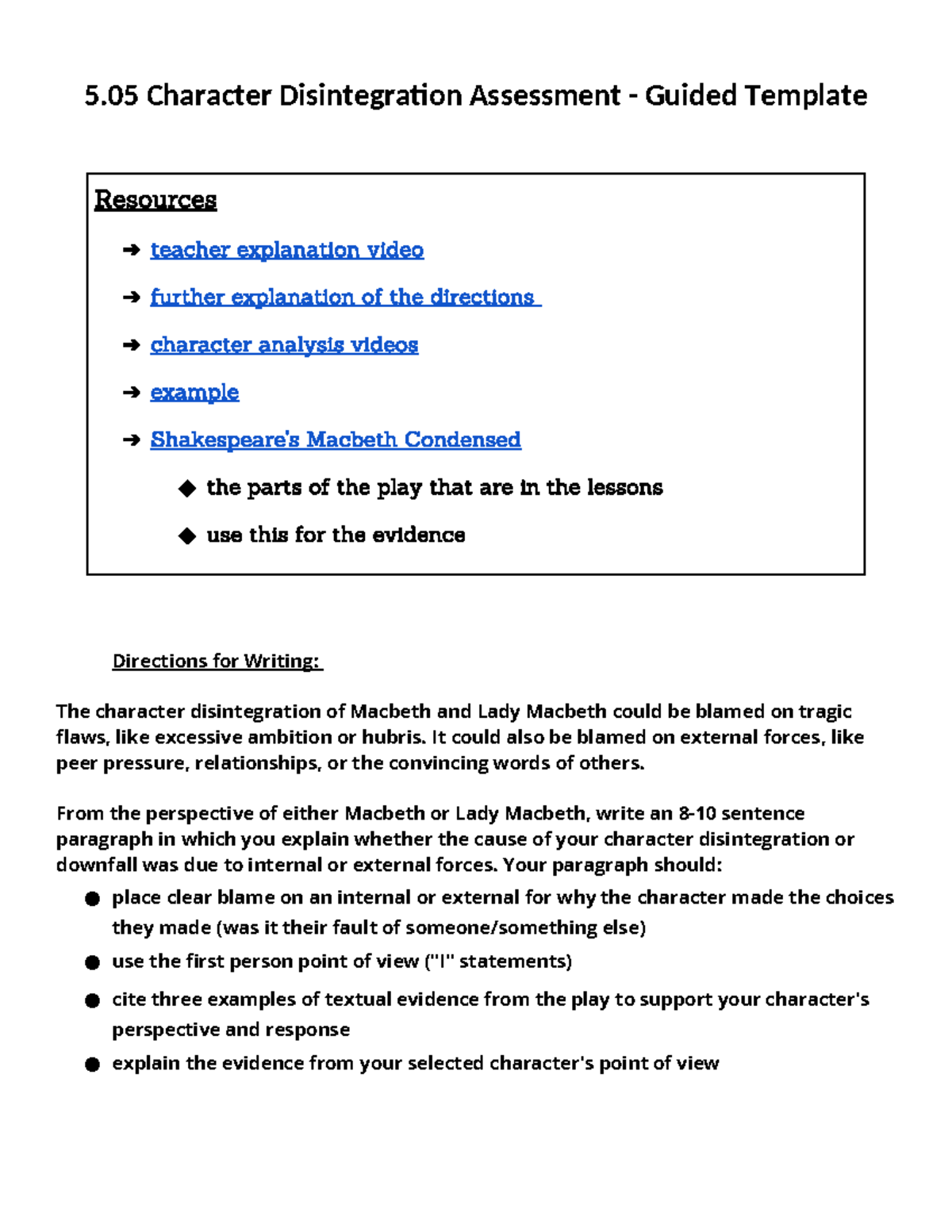 Copy of 5.05 Character Disintegration Guided Template - 5 Character ...