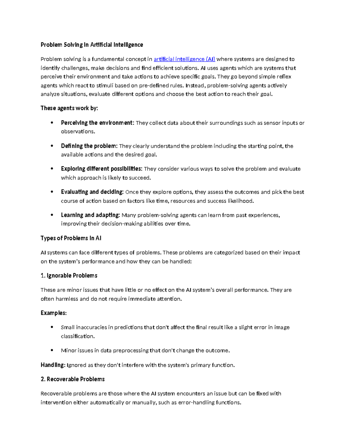 AI 101: Problem Solving Techniques and Challenges in AI - Studocu