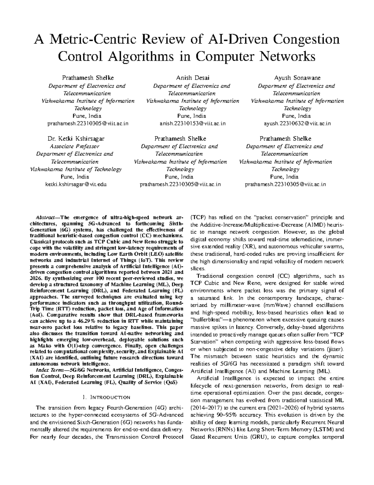 CNS 2024: Review of AI-Driven Congestion Control Algorithms in Networks ...