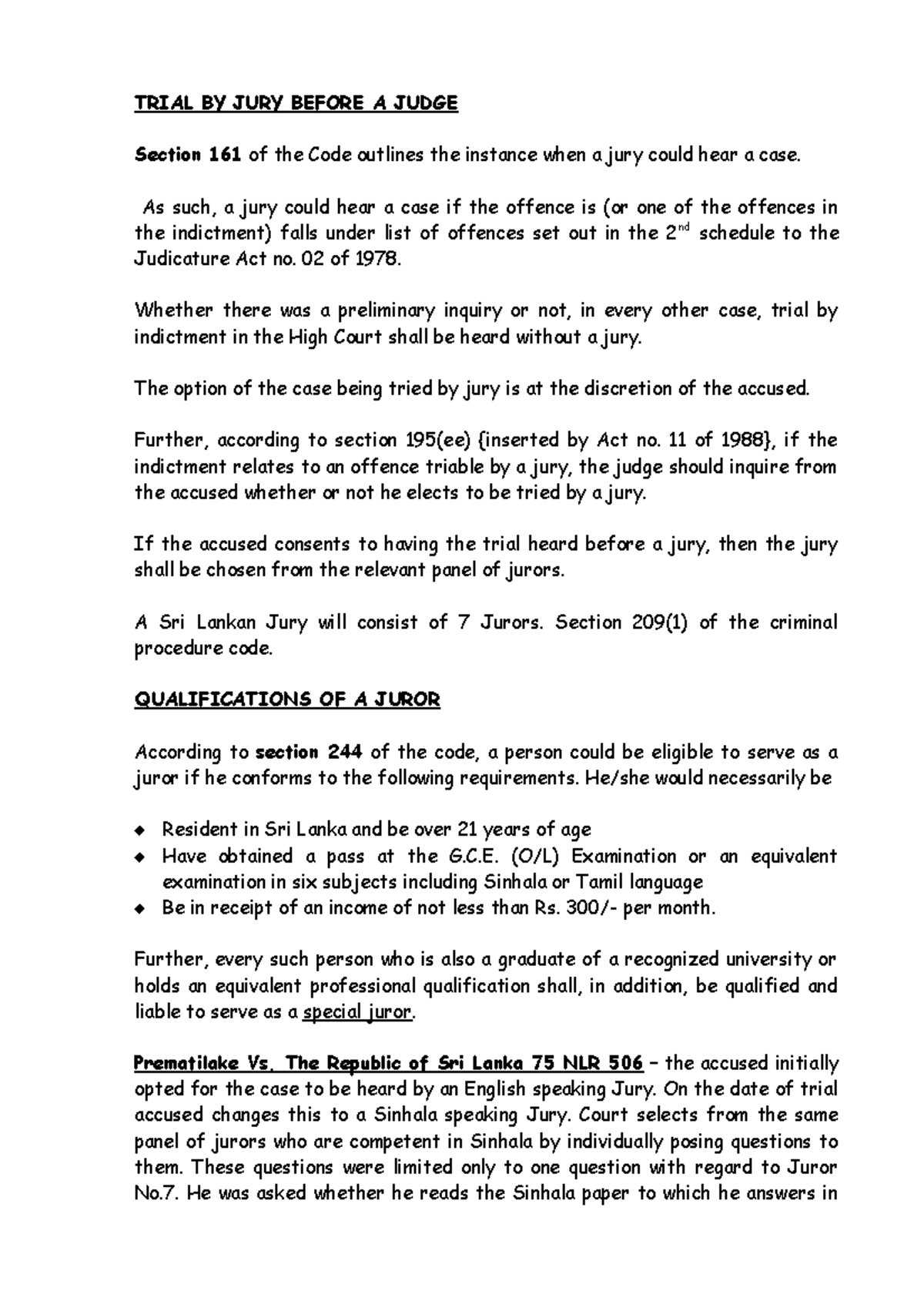 Jury Trials 13 - Lecture Notes on Trial Procedures and Jurors - Studocu