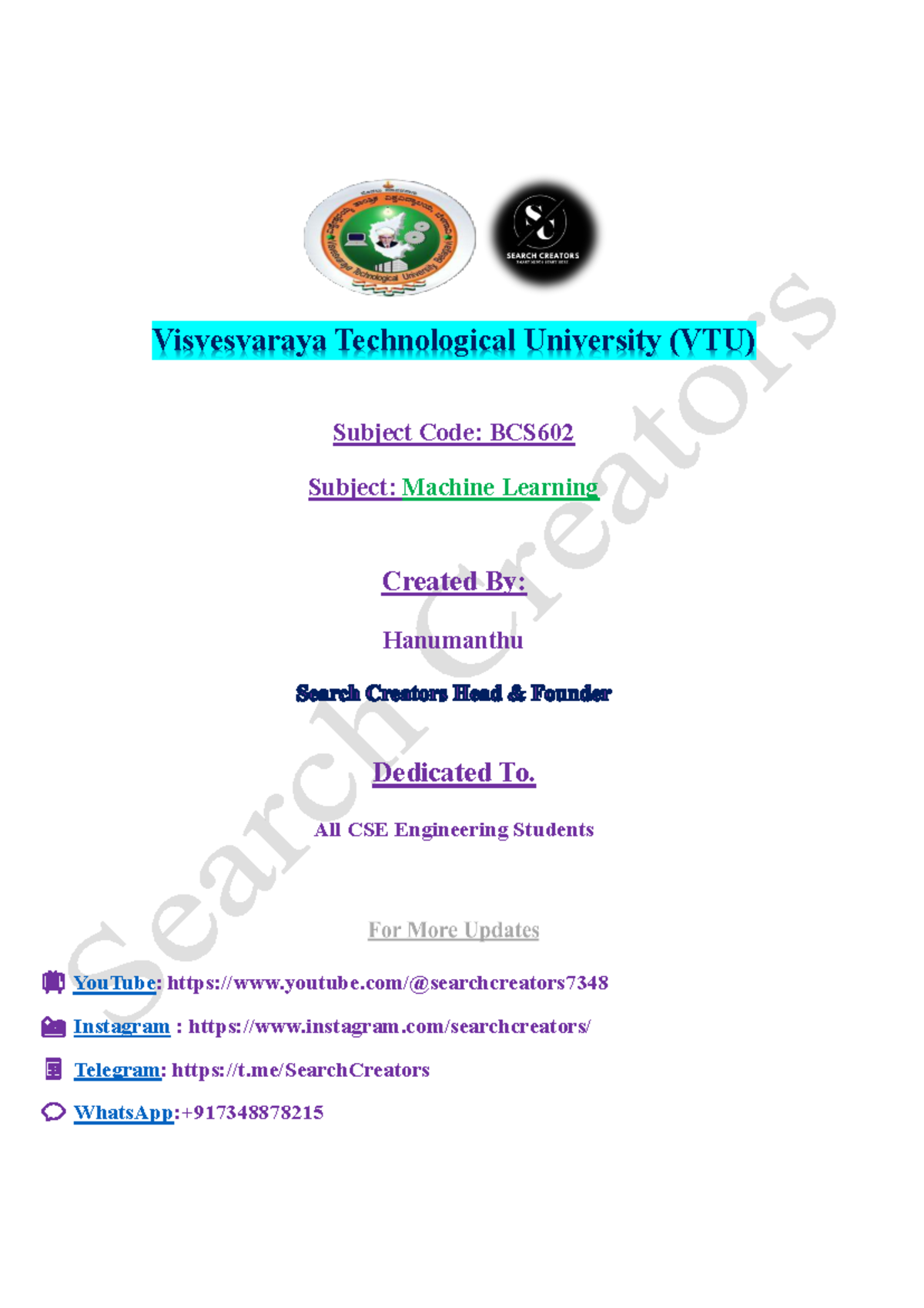 BCS602 Machine Learning Model Question Paper - Solved (2022) - Studocu