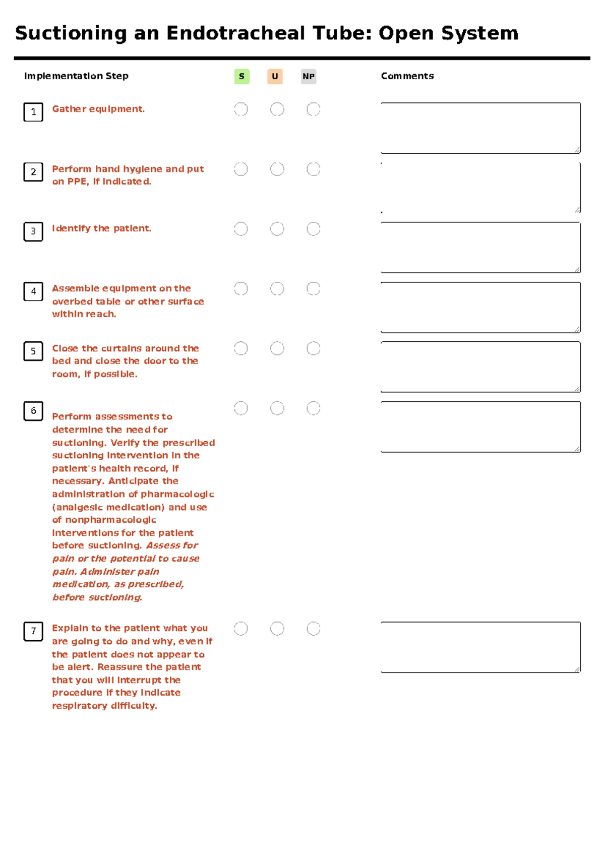 Suctioning an Endotracheal Tube Open System - Suctioning an ...