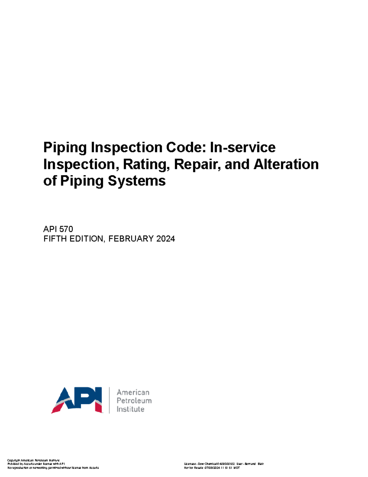 API 570: Piping Inspection Code - Inspection, Rating, Repair ...