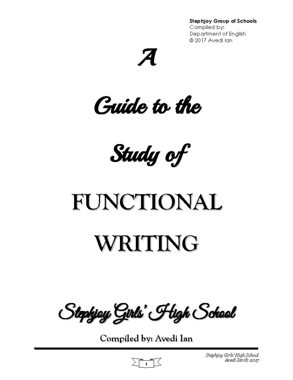 Oral skills booklet - Compiled by: Department of English © 2017 Avedi ...