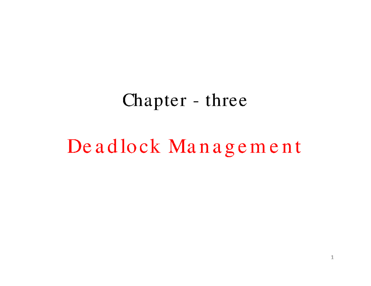 Chapter 3 - Deadlock Management in Internet Programming - Studocu